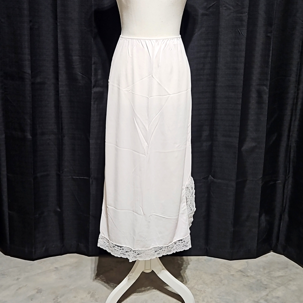 Long Nylon Half- Slip With Lace Trim - Gem